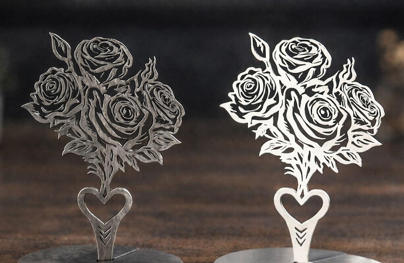 Rose Bouquet Stand Dxf Svg Files Metal Cutting File for Cnc Laser or ...