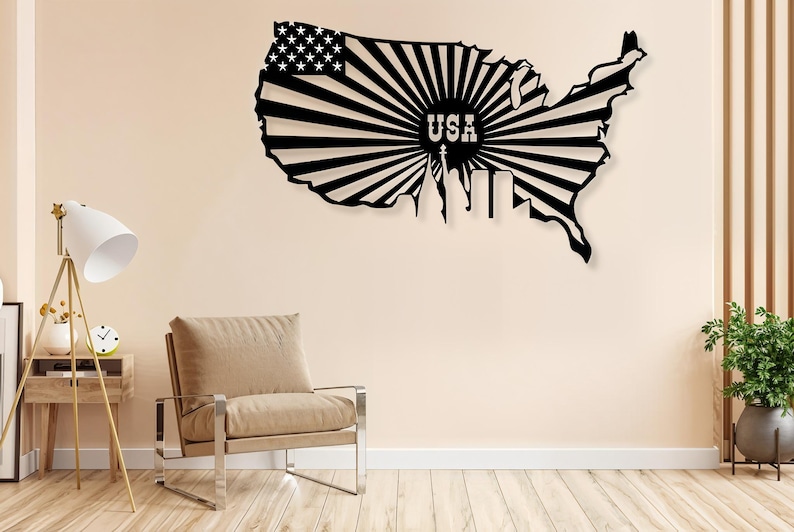 USA Flag Map Laser Cut File, CNC Plasma (svg, Dxf) (digital Download ...
