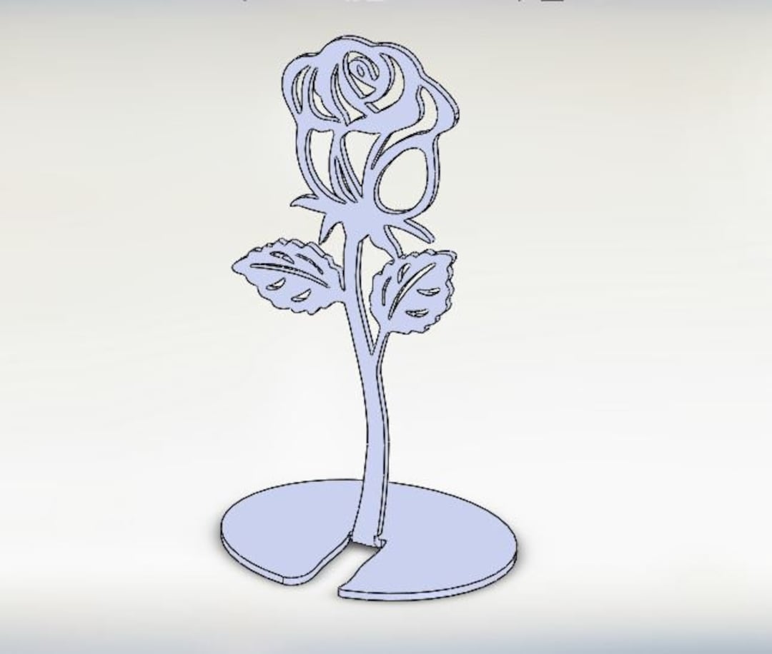 Metal Rose Svg Dxf Files Laser Cut File Rose Flower - Etsy