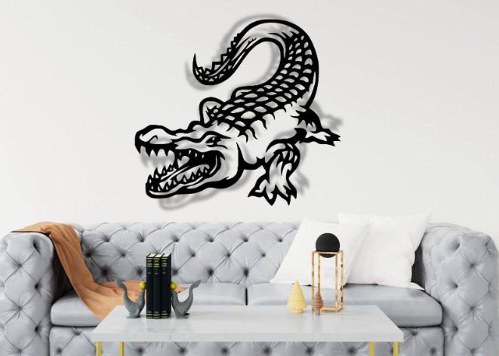 Crocodile Svg Dxf Png Files Alligator Laser Cut File Vectorel Cutting ...