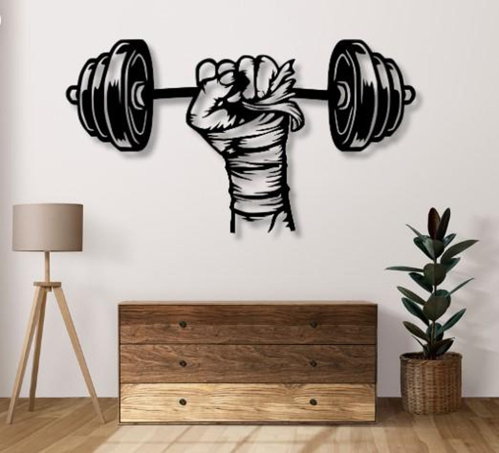Barbell Svg Dxf Png Files Power Trainer Sport Motivation Wall Art Cut ...