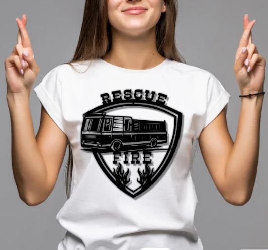 Rescue Fire Svg Dxf Png Files , Laser Cut File Fireman Fire Truck ...