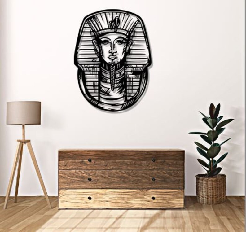 Tutankhamun SVG DXF PNG Files, Pharaoh Laser Cut Design - Etsy