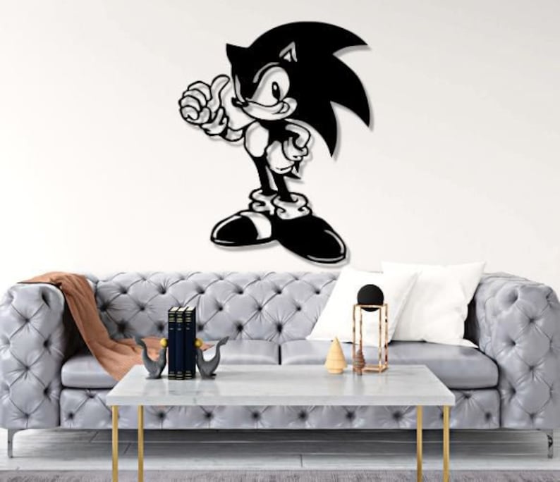 Sonic Dxf Svg Png Files , Laser Cut File , Sonic , Hedgehog , Wall Art ...