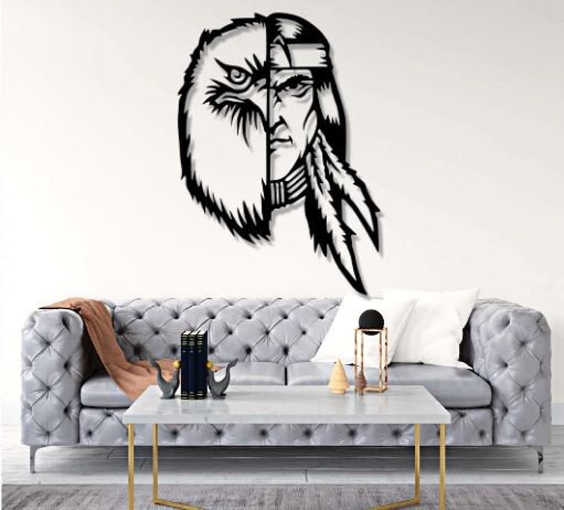 Native Svg Dxf Png Files , Eagle Face , Laser Cut File , Wall Art Decor ...