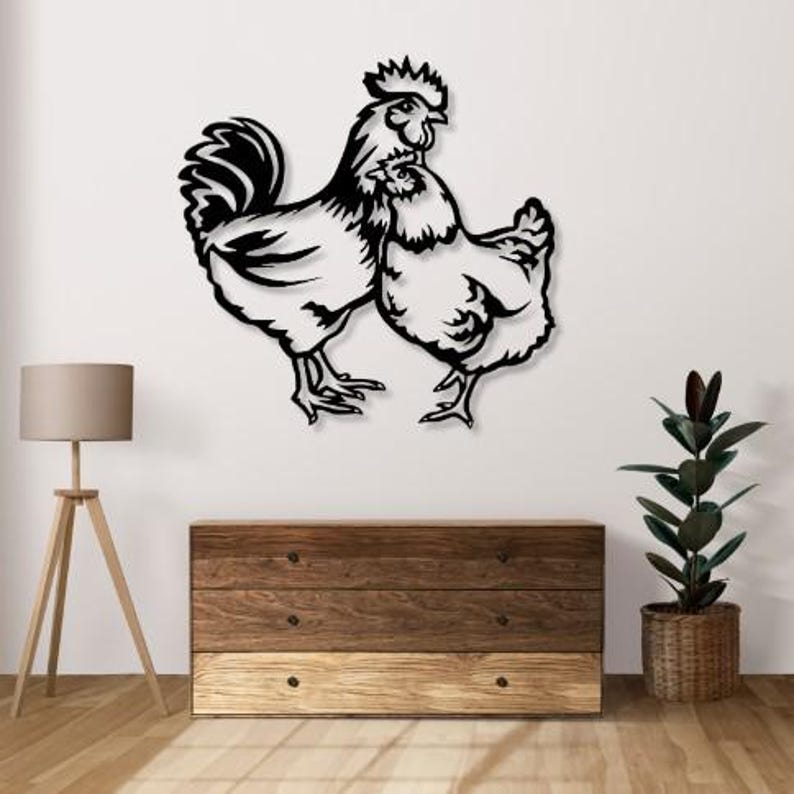 Rooster Chicken Vector Cut File, Laser, Plasma, Cricut (SVG, DXF, PNG ...