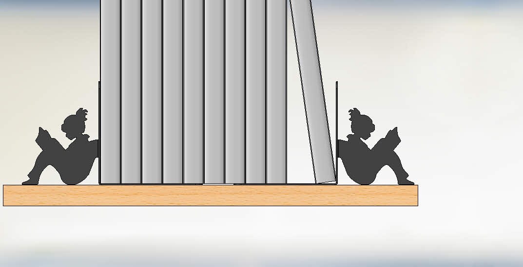 Bookend Dxf Svg Files , Sheet Metal Cut File , Cut and Hand Bend , Book ...