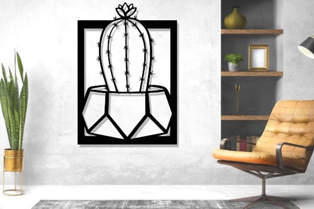 Cactus Dxf Svg Files ,laser Cutting Botanical Cactus Wall Decor Cut ...