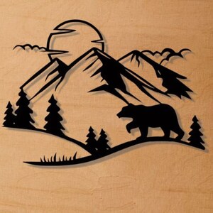 Mountain Scene SVG, Laser Cut File, Nature Wall Art Decor - Etsy