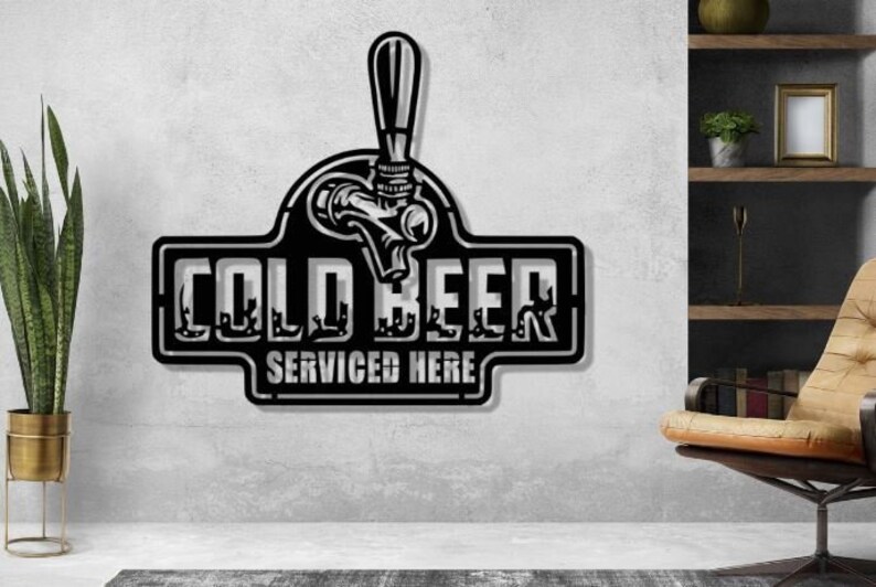 Cold Beer Sign SVG, Laser Cut File, CNC Plasma Cricut Glowforge - Etsy ...