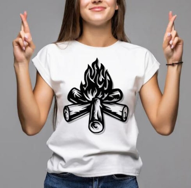 Fire SVG DXF PNG Files, Campfire Laser Cut File - Etsy