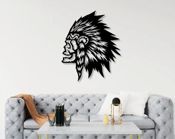 Skull Native Svg Dxf Png Files American Native Indian Laser Cut File ...