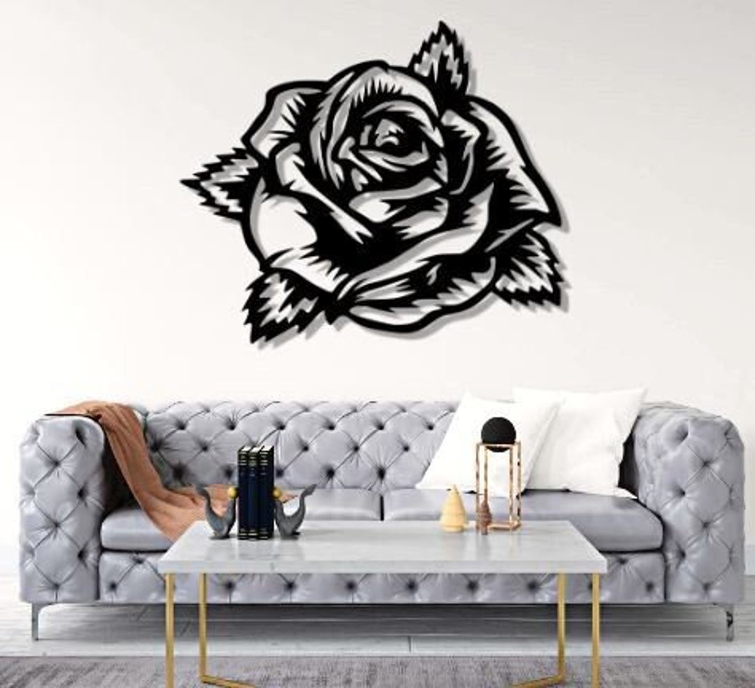 Rose Svg Dxf Png Files Laser Cut File Flower Rose Roses Wall Art ...