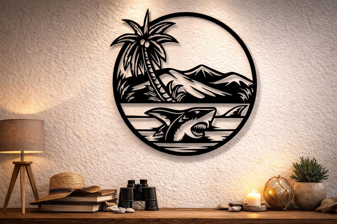Shark Island Laser Cut File, CNC Plasma, Cricut Glowforge (svg, Dxf ...
