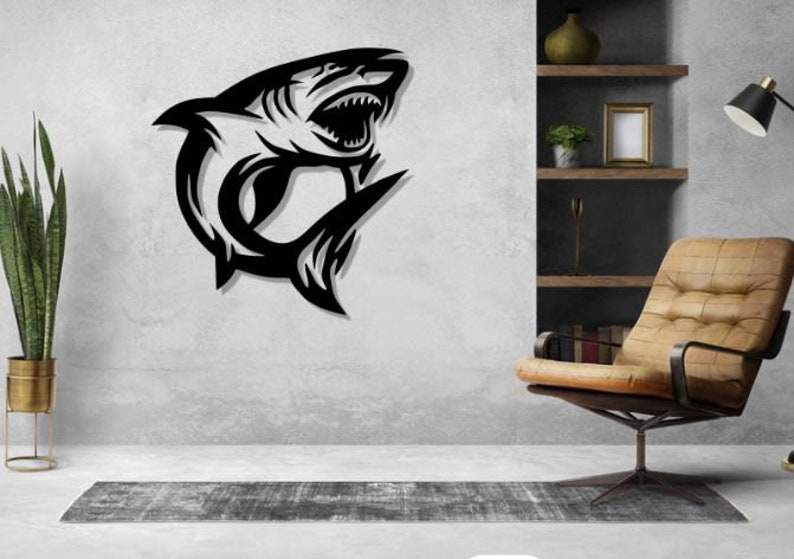 Shark Svg Dxf Png Files Laser Cut File Shark Wall Art Vinyl for Cnc ...