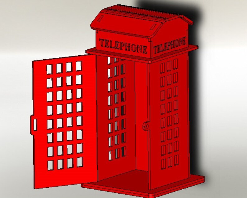 Telephone Booth Svg Dxf Files Laser Cut File Bristish Telephone Booth ...