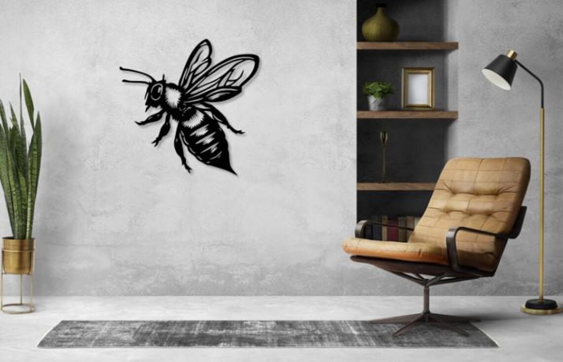Bee Svg Dxf Png Files Bee Laser Cut File Wall Art Vectorel Cutting for ...