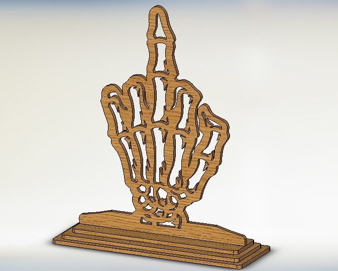 Middle Finger Svg Dxf Files Laser Cut File Skeleton Middle Finger ...