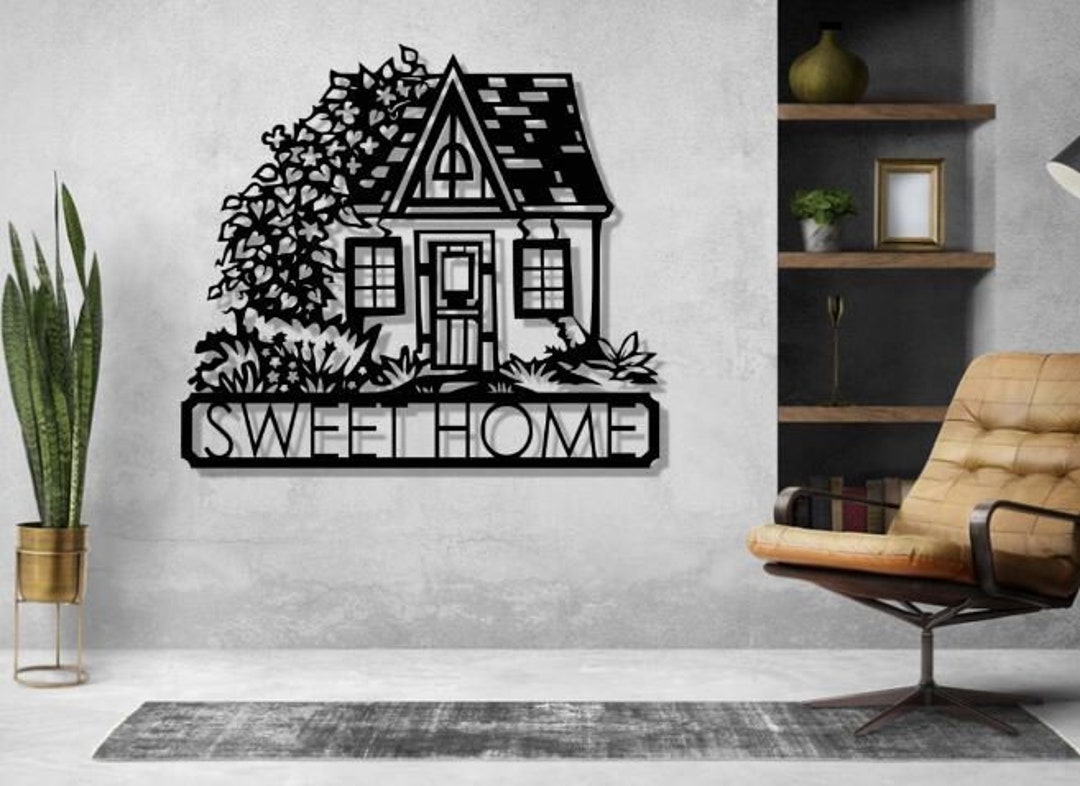 Sweet Home Svg Dxf Png Files , Laser Cut File , House Flowers Floral ...