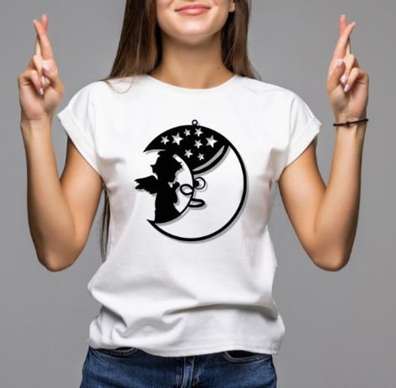 Crescent Baby Dxf Svg Files , Laser Cutting Crescent Moon Baby Sleepy ...