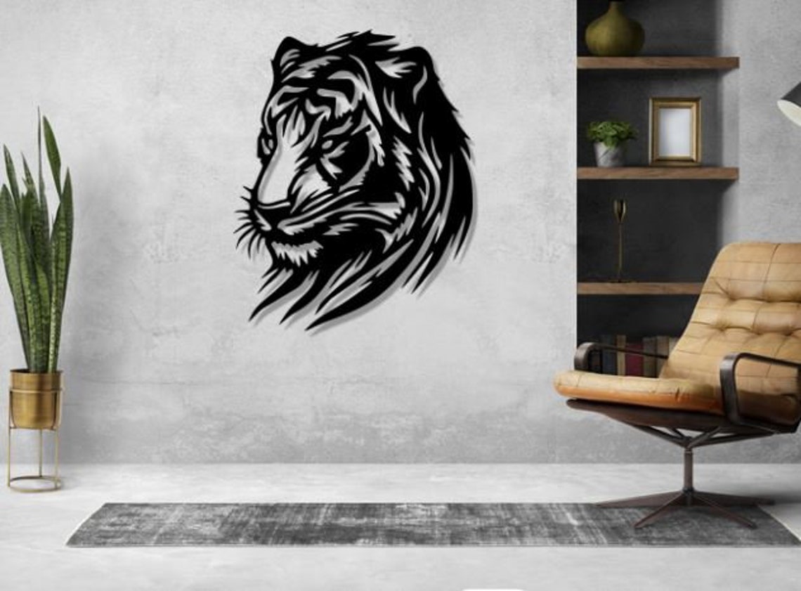 Tiger Svg Dxf Png Files Laser Cut File Tiger Face Wall Art Vinyl for ...