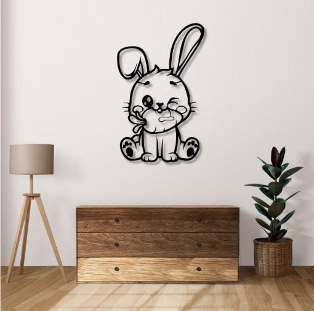 Happy Bunny Svg Dxf Files Carrot Rabbit Easter Vector Cut File for Cnc ...