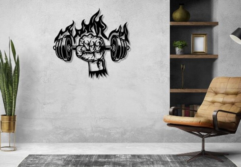 Gym Svg Dxf Png Files , Laser Cut File , Dumbbell , Power , Motivation ...