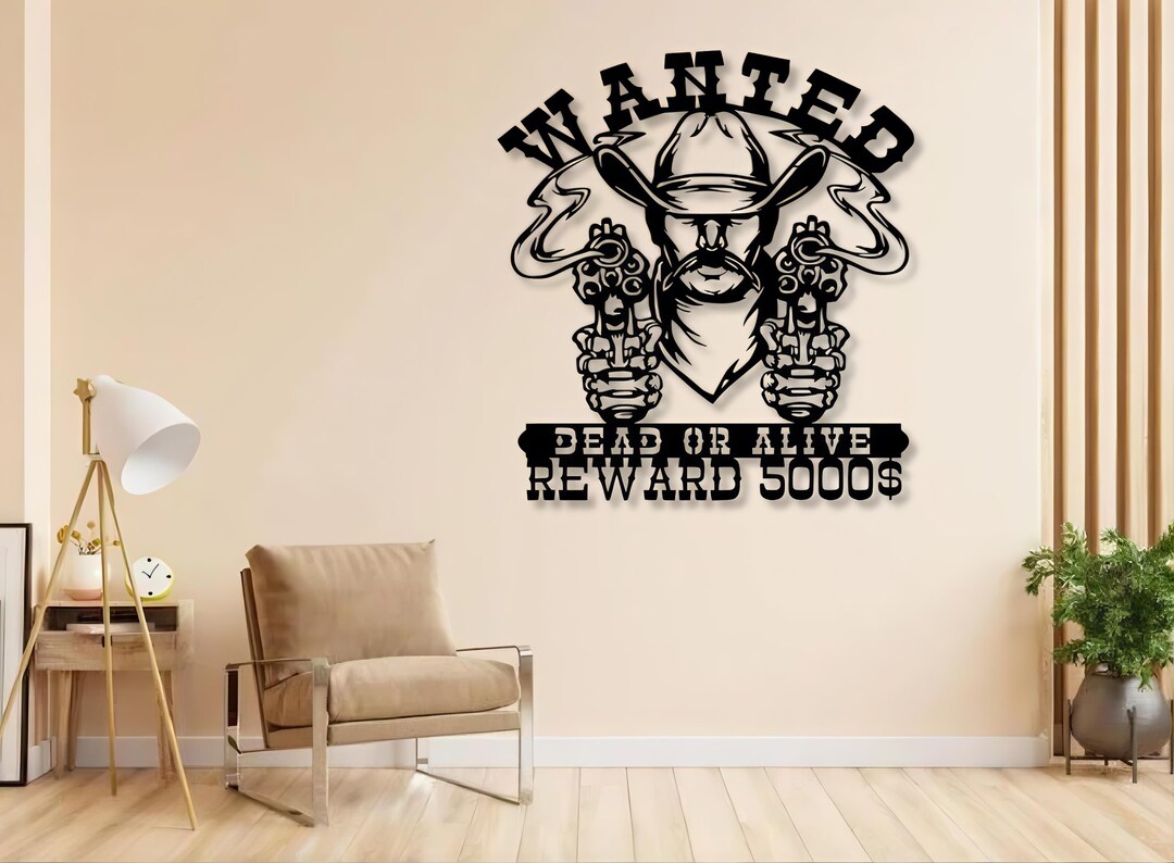 Vintage Cowboy Wanted Poster, Laser Cut File (SVG DXF PNG) - Etsy UK
