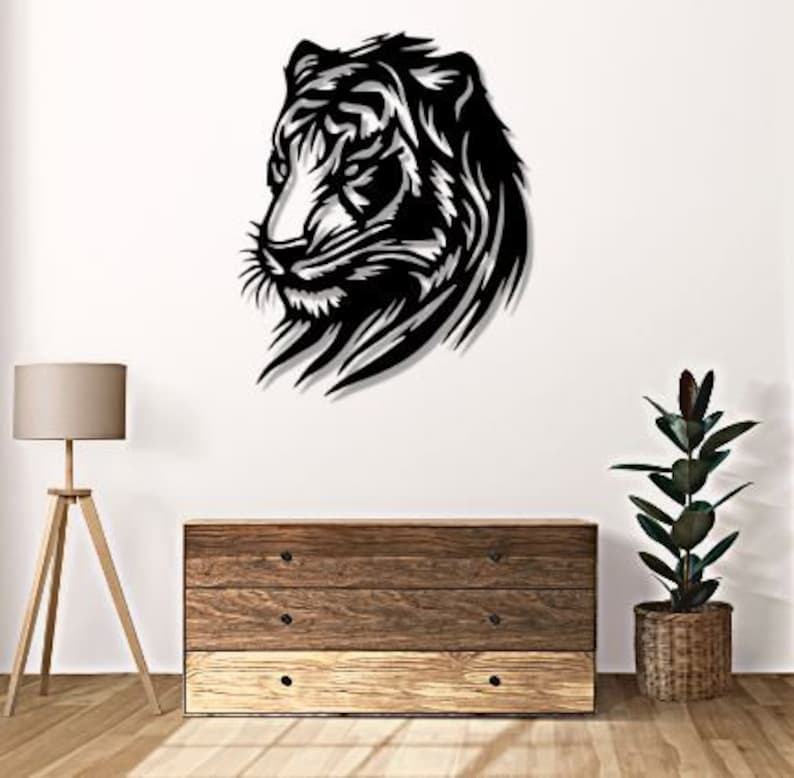 Tiger Svg Dxf Png Files Laser Cut File Tiger Face Wall Art Vinyl for ...