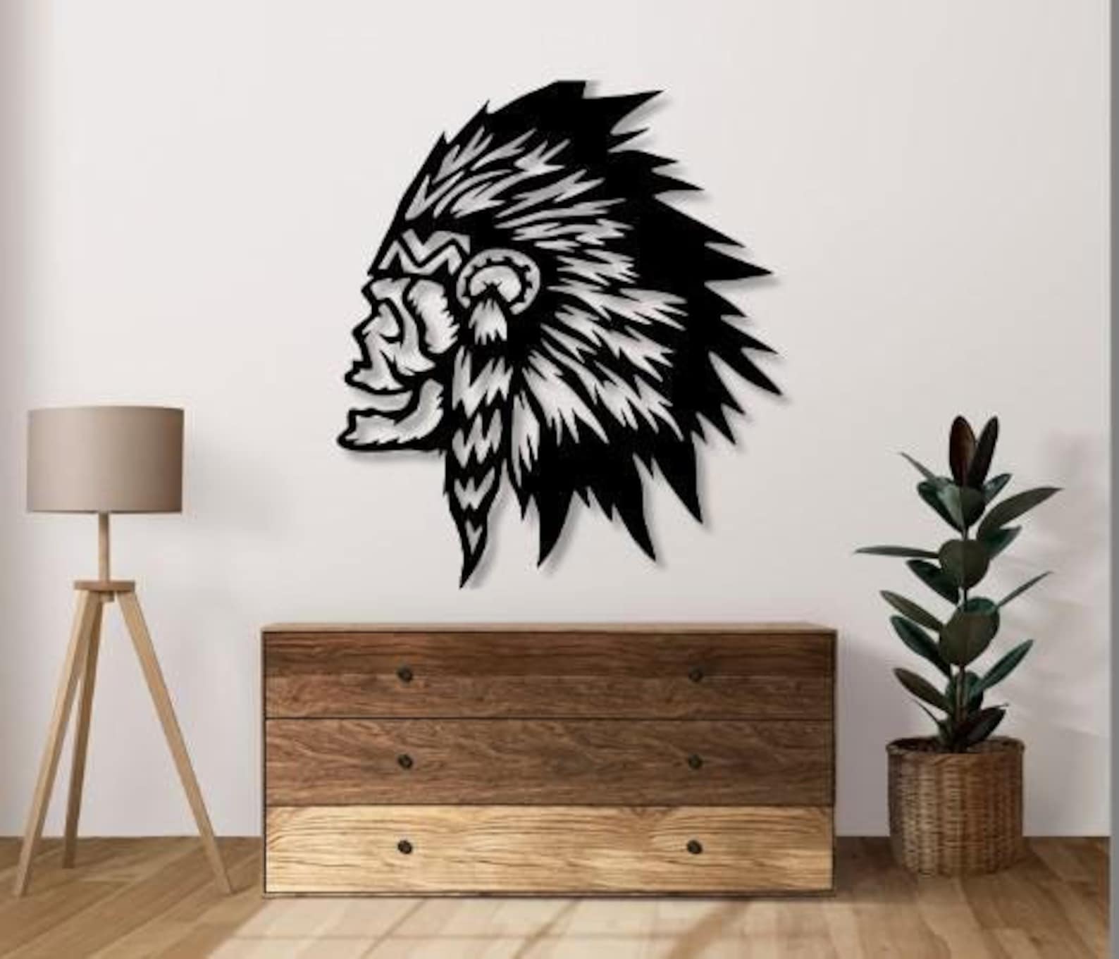 Skull Native Svg Dxf Png Files American Native Indian Laser Cut File ...