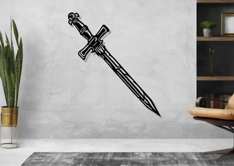 Sword Svg Dxf Png Files , Laser Cut File , Old , Vintage Sword Wall ...