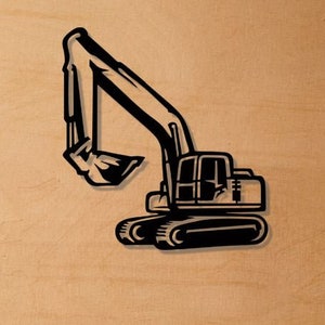 Excavator Svg Dxf Files , Laser Cutting Building Machine Vector Wall ...