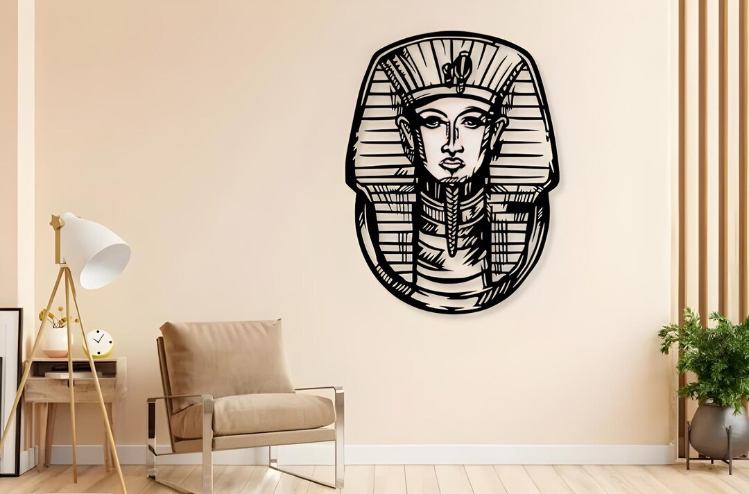 Tutankhamun SVG DXF PNG Files, Pharaoh Laser Cut Design - Etsy
