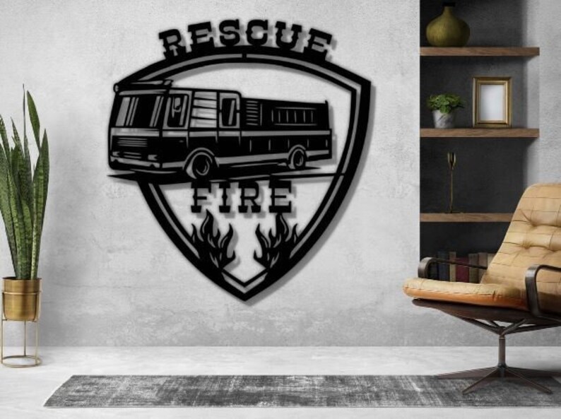 Fire Truck Rescue SVG, Fireman Laser Cut File, CNC, Cricut, Glowforge ...