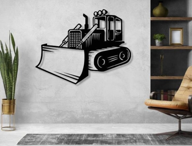 Dozer Svg Dxf Png Files , Laser Cut File , Dozer Building Machine Wall ...