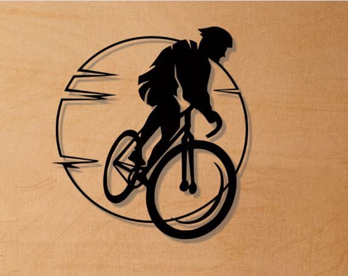 Biker Svg Dxf Png Fİles , Laser Cut File Bike Bicycle Design Wall Decor ...