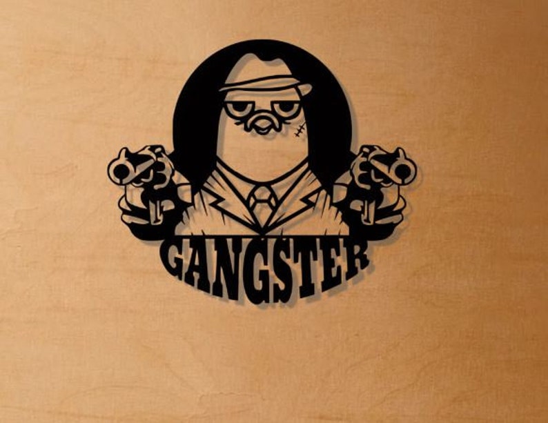 Mafia Svg Dxf Png Files Laser Cut File Gangster Gun Man Wall Art Decor ...