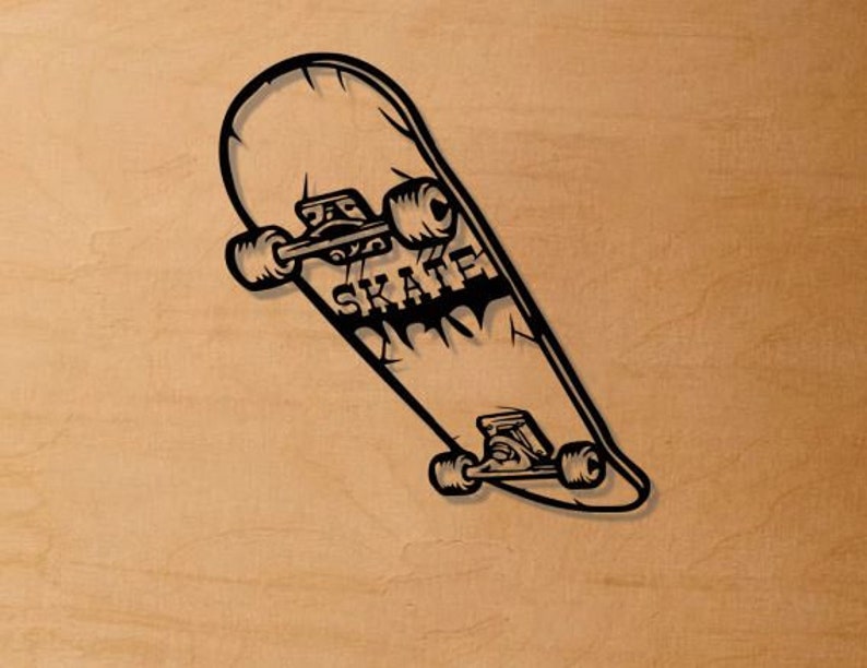 Skateboard Svg Dxf Png Files , Laser Cut File Skate Street Game Board ...