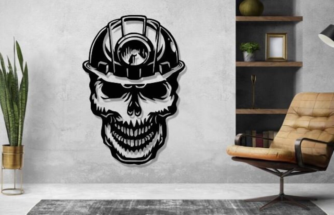 Worker Skull Svg Dxf Png Files , Laser Cut File , Hard Hat , Work Job ...
