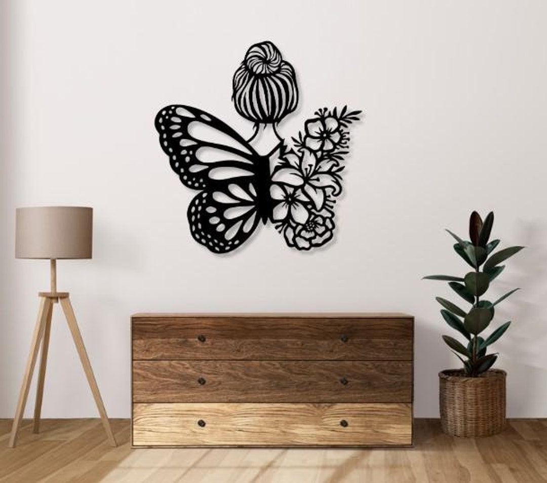 Butterfly Girl Svg Dxf Png Files Woman Flowers Spring Vector Cut File ...