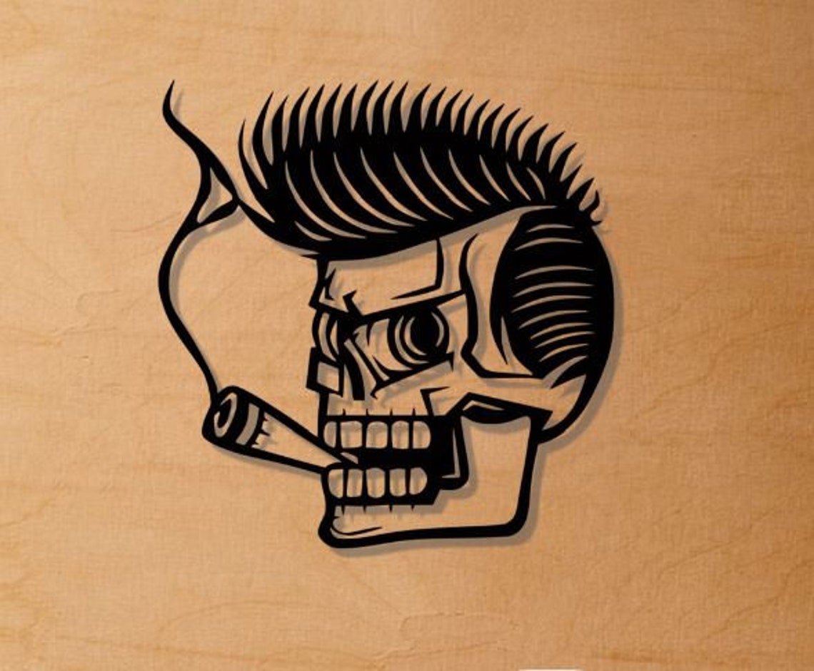 Cigar Svg Dxf Png Files Laser Cut File Skull Hair Cigar - Etsy