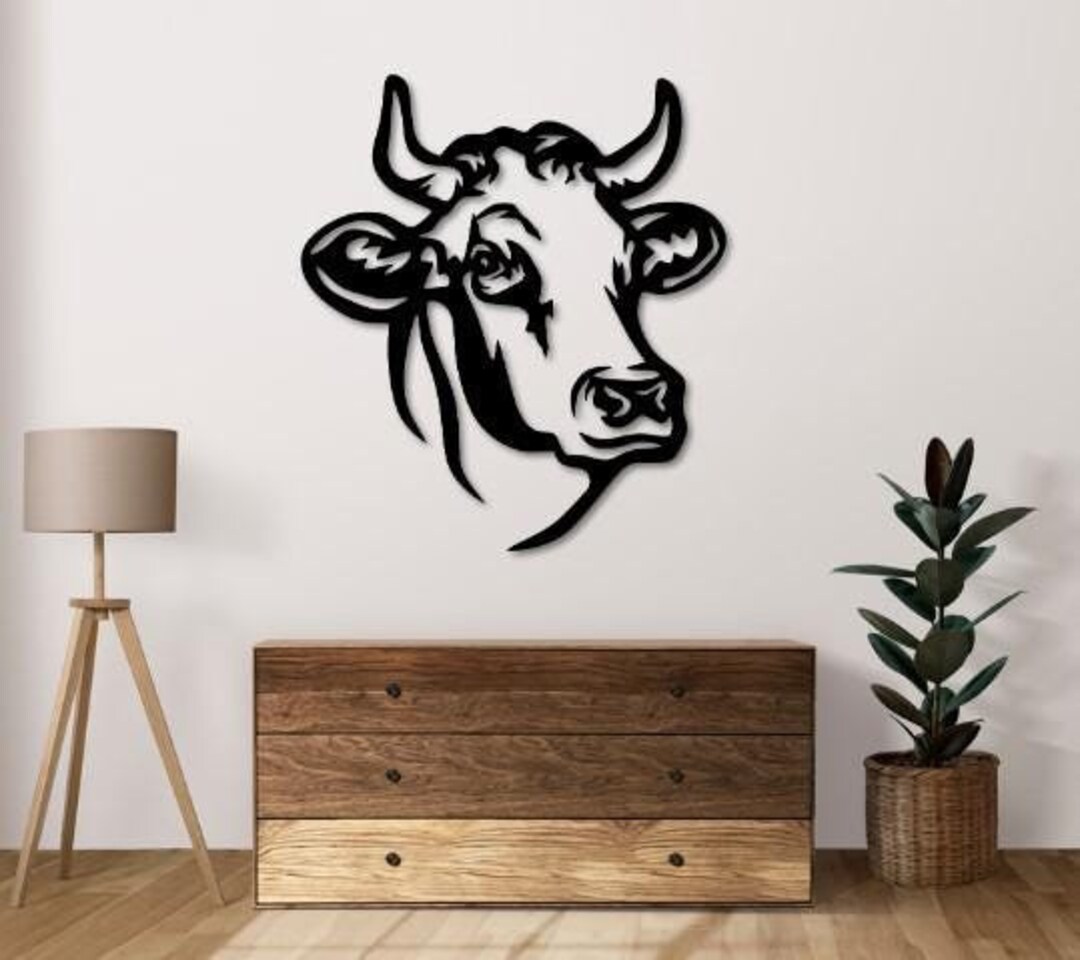 Ox Svg Dxf Png Files Cattle Farm Cow Wall Art Cut File for Cnc Laser ...