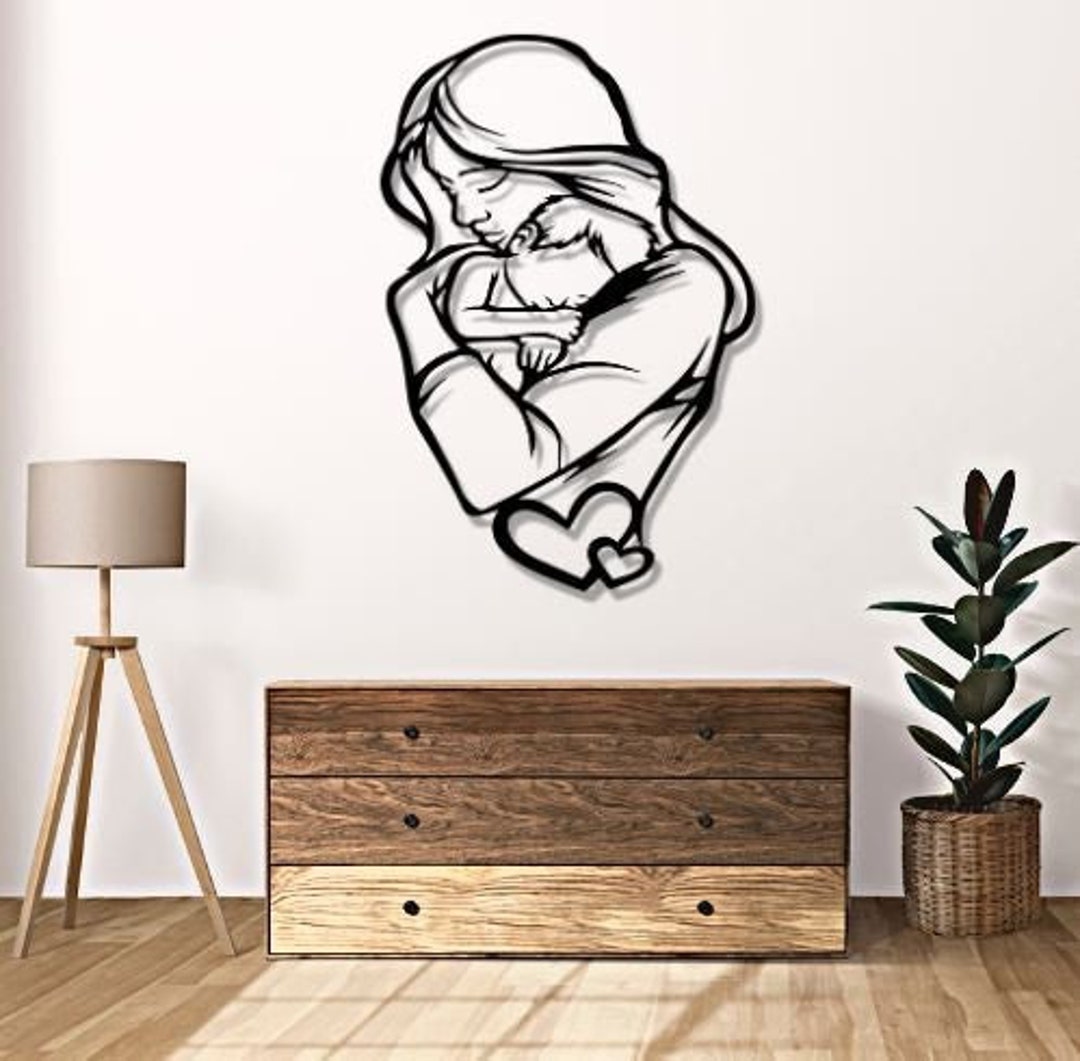 Mother Love Svg Dxf Png Files Laser Cut File Mom Child Baby Wall Art ...