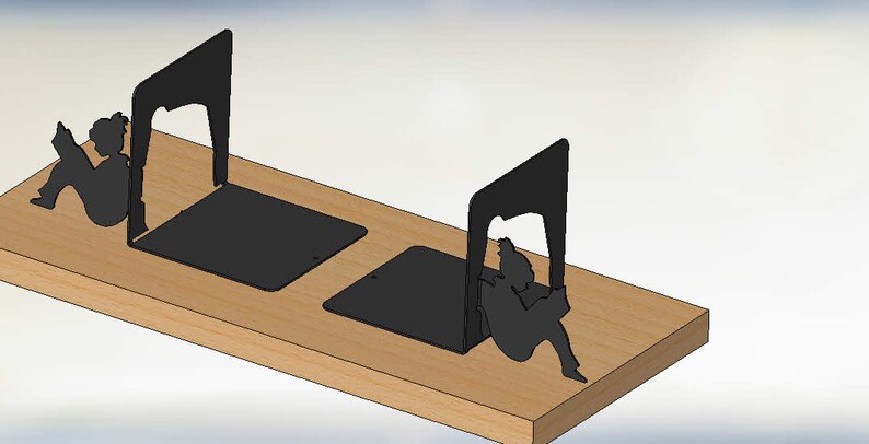 Bookend Dxf Svg Files , Sheet Metal Cut File , Cut and Hand Bend , Book ...