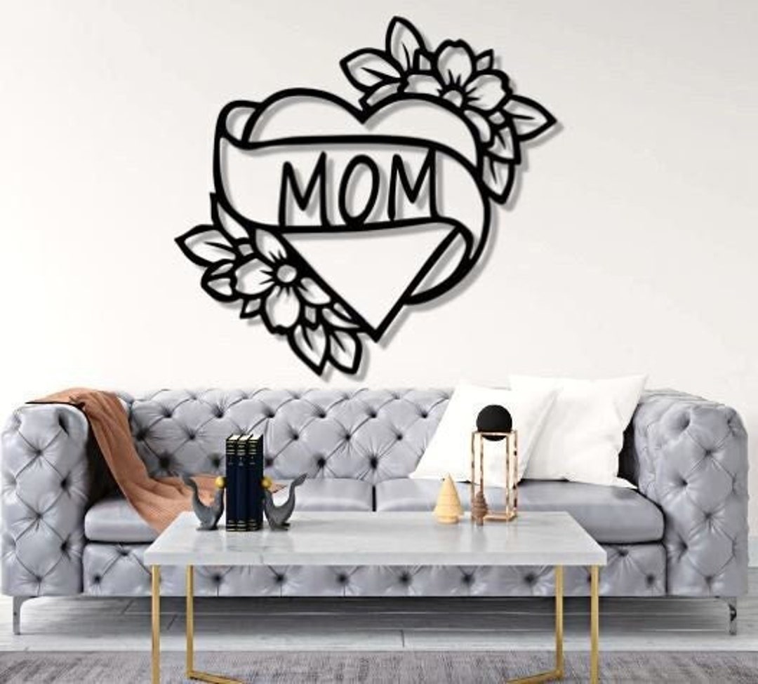 Mom Svg Dxf Files , Laser Cut File , Heart , Mom Mother , Flower ...