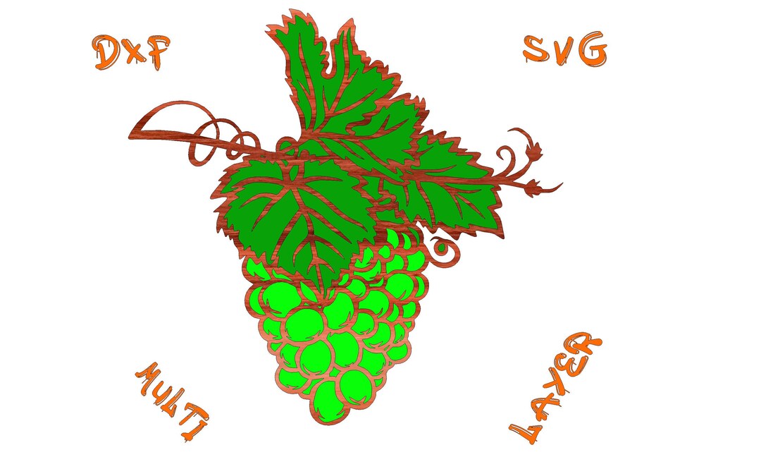 Grape Multilayer SVG DXF Files Grapes Vine 3D Layered Cut Fİle for ...