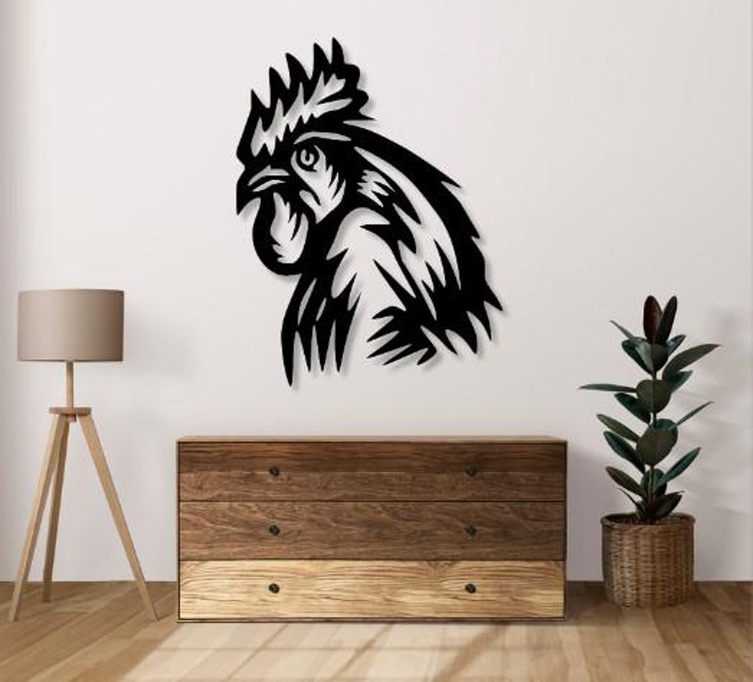 Rooster Svg Dxf Png Files Rooster Face Wall Art Cut File for Cnc Laser ...