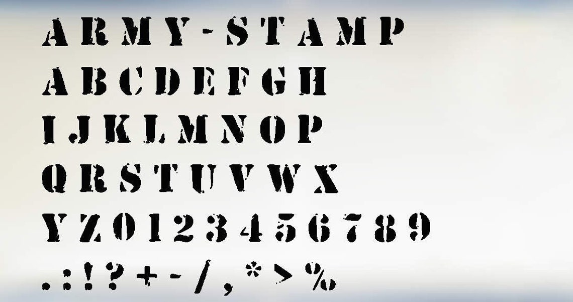 Army Stamp Font Svg Dxf Png Files , Laser Cut File , Army , Military ...