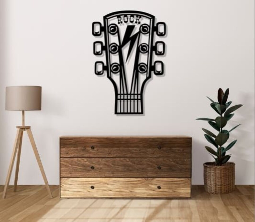 Guitar Dxf Svg Png Files , Laser Cut File , Rock , Music , Guitar ...