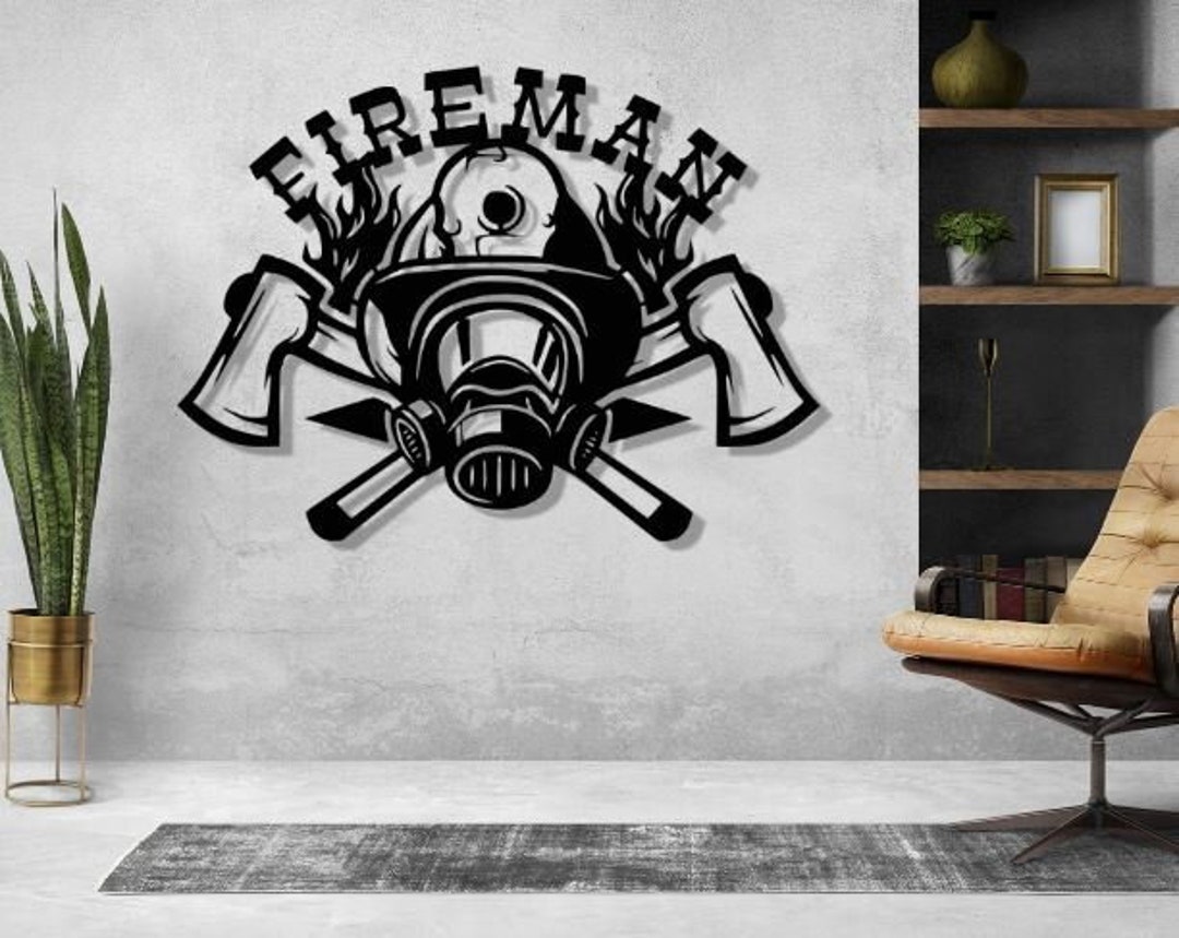 Fireman SVG, Fire Station Wall Art, Laser Cut File (digital File) - Etsy